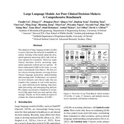 Large Language Models Are Poor Clinical Decision Makers A Comprehensive Benchmark Acl Anthology