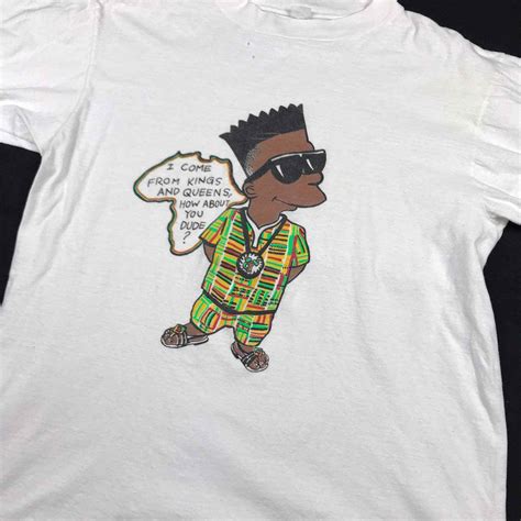Vintage Black Bart Simpson Africa Single Stitch T Shi Gem