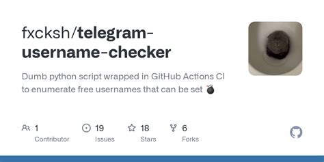 Github Fxckshtelegram Username Checker Dumb Python Script Wrapped In Github Actions Ci To