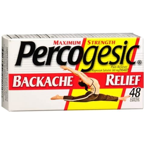Percogesic Backache Relief Caplets 48 Caplets