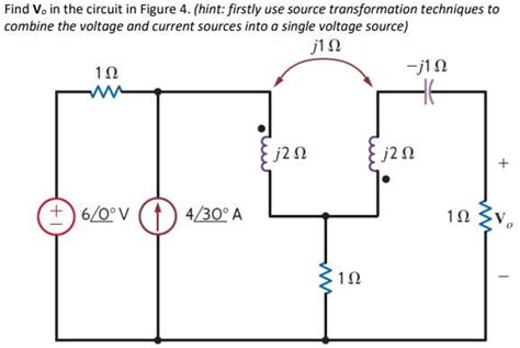 Solved Find V In The Circuit In Figure 4 Hint Firstly Chegg Com
