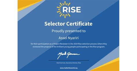 Assel Nyariri On Linkedin Selector Certificate Rise Project Review