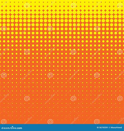 Beautiful Seamless Yellow Polka Dots Pattern On Orange Background Stock