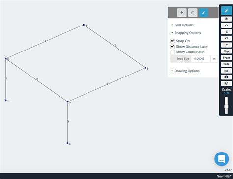 grids pen tool and snapping skyciv engineering