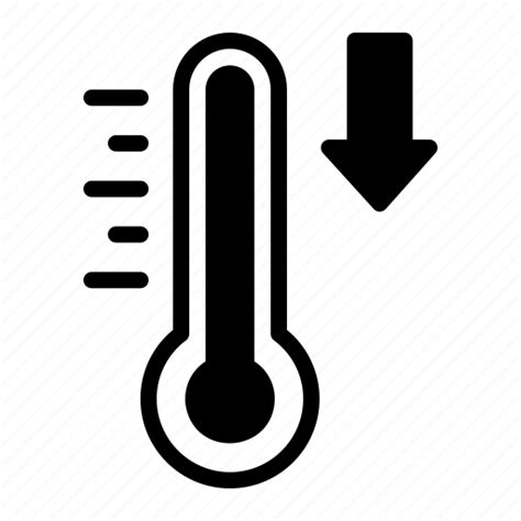 Low Temperature Thermometer Cold Decrease Down Arrow Icon