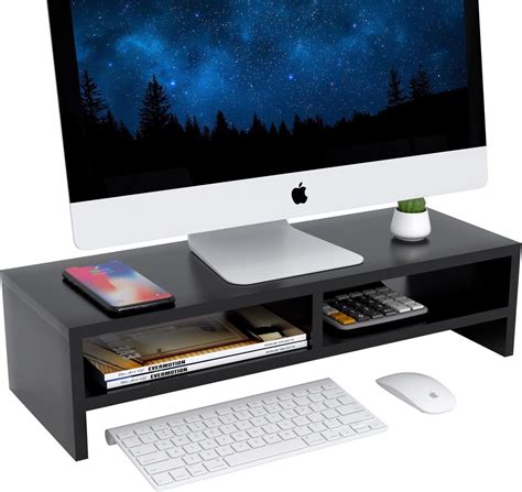 Buy Buyify Monitor Stand Rise 21 6 Inch 2 Tiers Wood Computer Desk
