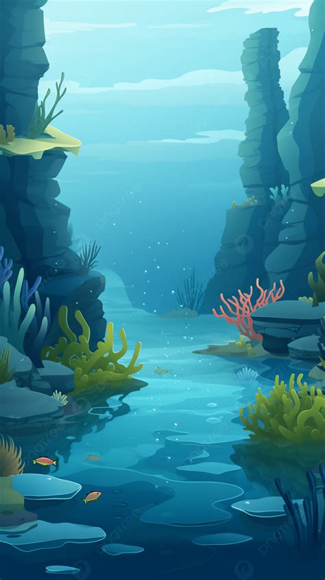 심해 식물 바다 물 만화 일러스트 광고 배경 배경 화면 및 일러스트 무료 다운로드 Pngtree