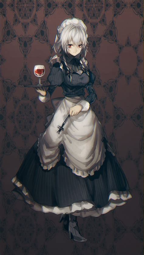 Safebooru 1girl Adapted Costume Alcohol Alternate Costume Apron Boots