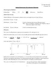 Exp 6 IR Theory Handout PRINT Pdf Dr Mark Mechelke Chemistry 310 Infrared Spectroscopy Pre