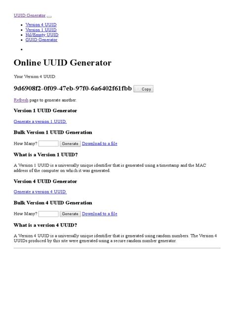 online uuid generator tool pdf
