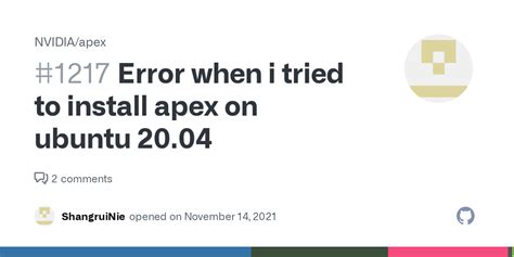 Error When I Tried To Install Apex On Ubuntu 2004 · Issue 1217