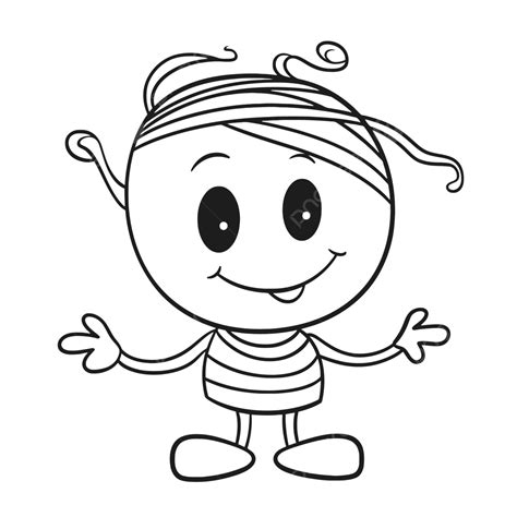Cute Girl With Short Hair Coloring Pages Vector Outline Sketch Drawing