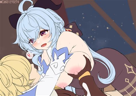 Rule 34 1boy 1girls Aether Genshin Impact Big Breasts Blonde Hair