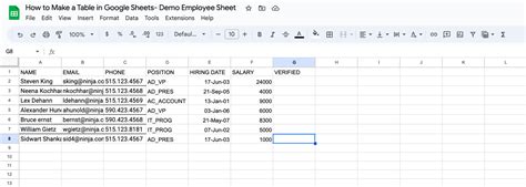 How To Make A Google Spreadsheet Table Step By Step Guide