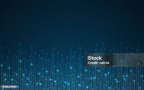 Technology Background Big Data Visualization Tech Abstract Data Lines With Dots Circuit Board