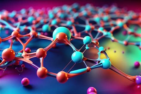 Premium Photo Bright Colorful Model Science Background With Molecule