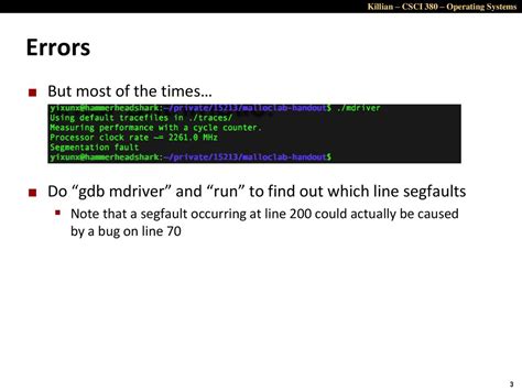 Csci 380 Operating Systems Instructor William Killian Ppt Download