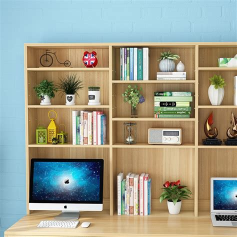 艺狮 โต๊ะคอมพิวเตอร์เดสก์ทอปที่ใช้ในครัวเรือนโต๊ะตู้หนังสือรวมกันโต๊ะสำนักงานชั้นวางหนังสือตาราง