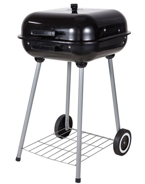 18 Inch Hamburger Rectangular Charcoal Barbecue Smoker Trolley Portable