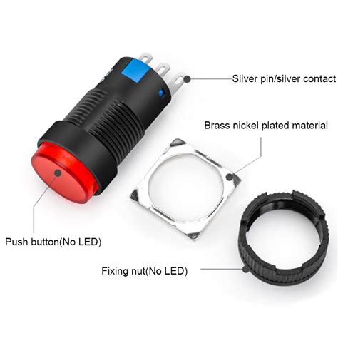 Gebildet 16mm Spdt 3 Pin Momentary Push Button Switch Round India Ubuy