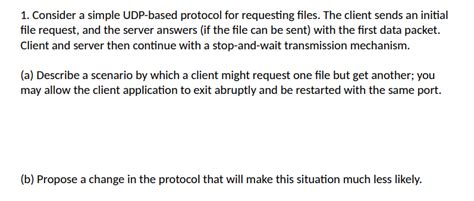 Solved 1 Consider A Simple Udp Based Protocol For
