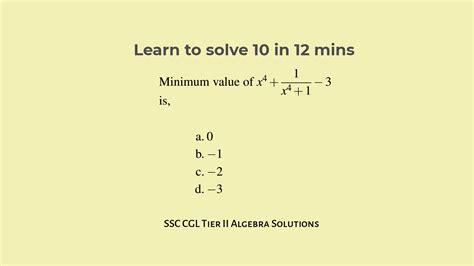 Algebra Solutions For Ssc Cgl Tier Ii Set 3 Suresolv