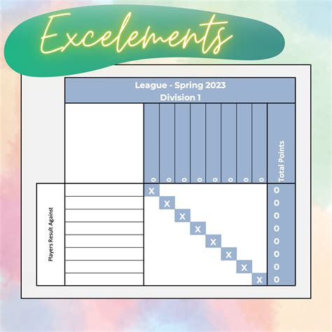 Excel Elements Templates For Excel League Table Microsoft Excel
