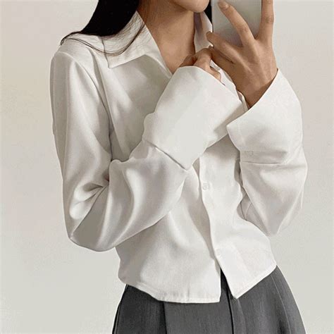 🖤블프특가🖤 뒷밴딩피치기모 허리를 잘록하게 잡아주는 비율이 좋아보이는 피치 밴딩 크롭 셔츠 피치밴딩셔츠 에이블리