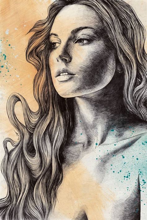 Throwing Ashes Sensual Woman Face Drawing Drawing By Marco Paludet Saatchi Art