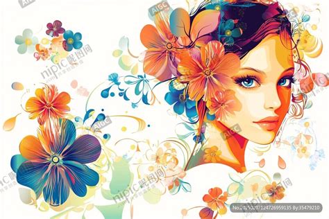 Ai创作图手绘鲜花美女 鲜花与美女手绘 唯美花纹女孩 手绘女人花风格装饰画 女孩美少女花纹插画 手绘女人花抽象装饰画 手绘艺术女人花挂画 手绘花卉少女 卡通鲜花美女 美女壁画设计 花卉少女插画