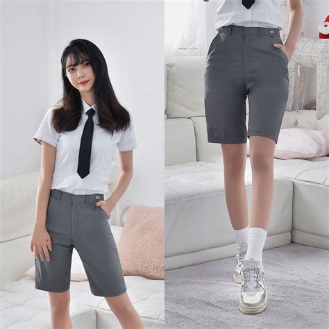 빅사이즈 허리조절 연그레이 교복 반바지 여자 Ss~6xl 홈플러스 택배배송