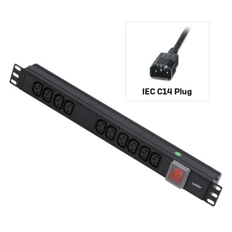 U Way IEC Sockets Horizontal PDU With IEC Mains Cable Power From LINDY UK