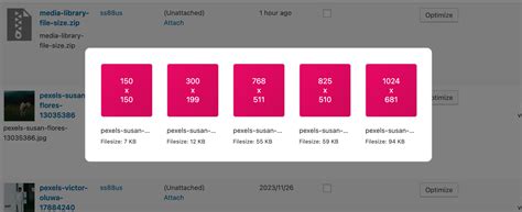 media library file size wordpress plugin