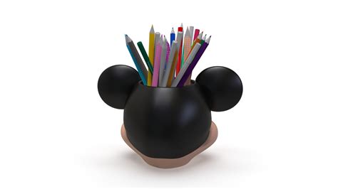 🐁 Mickey Mouse Pen Pencil Plant Holder・ Stl File For 3d Printing・cults