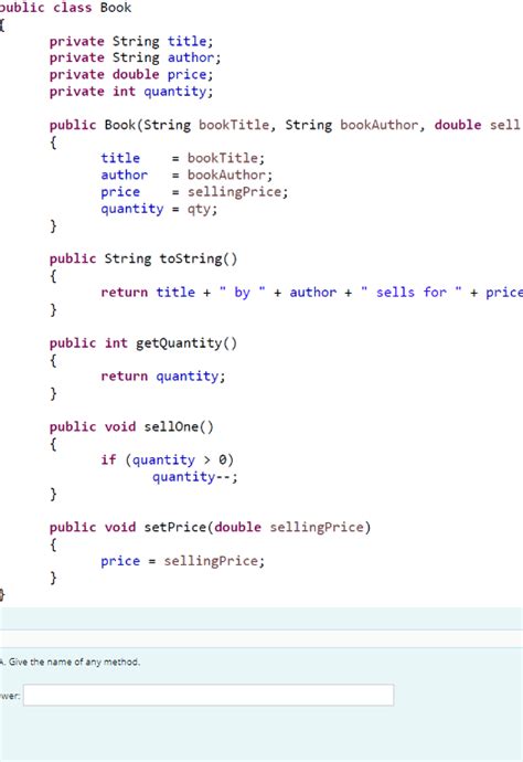 Solved Public Class Book Private String Title Private