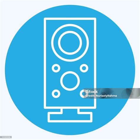 Icon Subwoofer Suitable For Computer Components Symbol Blue Eyes Style Simple Design Editable