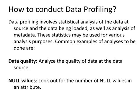 Data Quality And Data Profiling Pptx