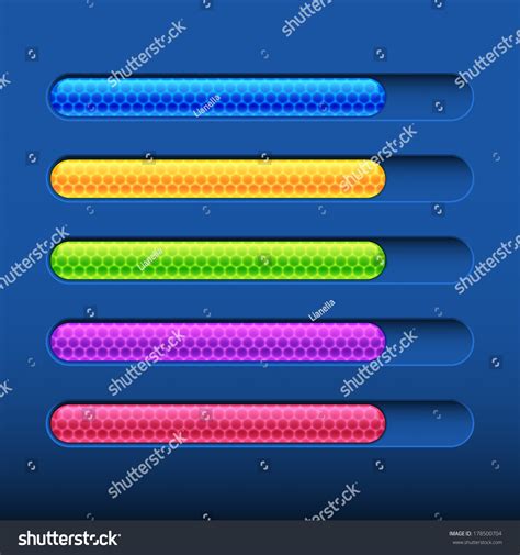 Colorful Progress Bar On Dark Blue Stock Vector Royalty Free 178500704 Shutterstock