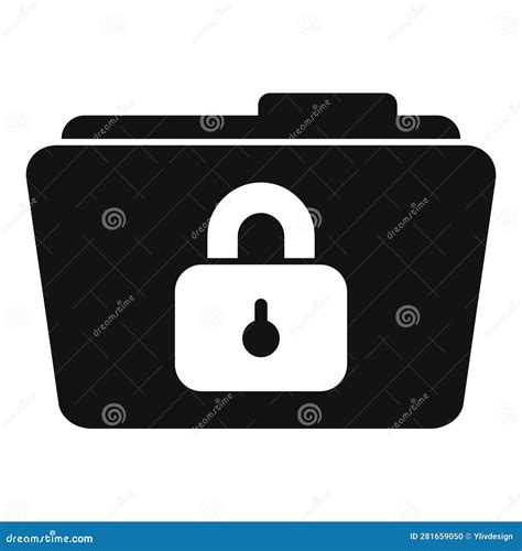 lock folder icon simple vector cipher data stock illustration
