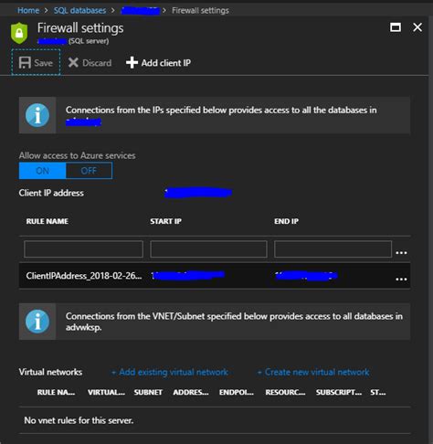 C Azure Suddenly Blocks Me From Accessing My Db Stack Overflow