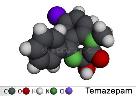 Temazepam Molecular Structure 3d Flat Model Benzodiazepine