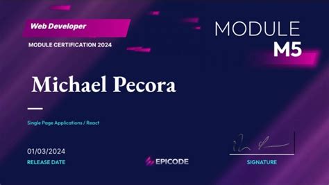 Reactdeveloper Epicode Webdevelopment Michael Pecora