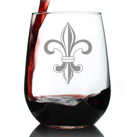 Fleur De Lis Stemless Wine Glass French Fleur De Lis Decor And Ts Large 17 Oz Glasses — 🛍