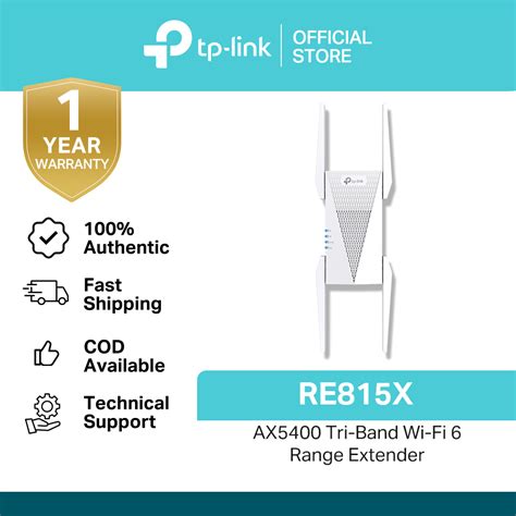 TP Link RE815X Tri Band AX5400 Wi Fi 6 Gigabit OneMesh