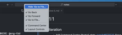 Command Center Visibility Should Be Toggled As One Unit · Issue 162598 · Microsoftvscode · Github