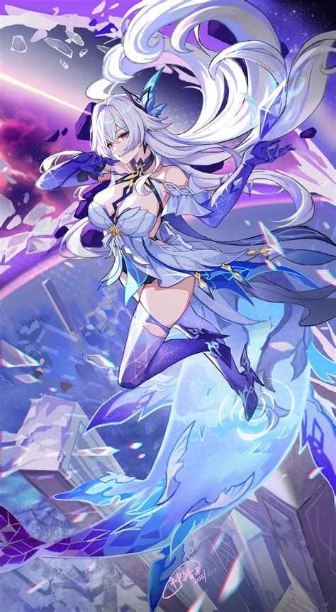 Skirk And All Devouring Narwhal Genshin Impact Drawn By Godhunter