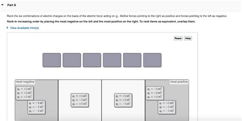 Solved Rank The Six Combinations Of Electric Charges On