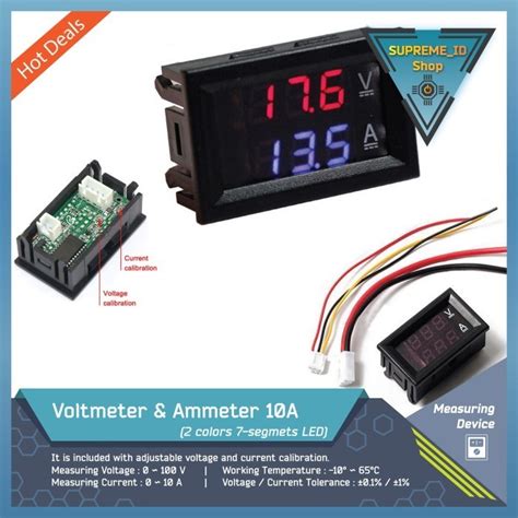 Jual Digital Dc Voltmeter And Ammeter Dual Led Color 7 Segments Led