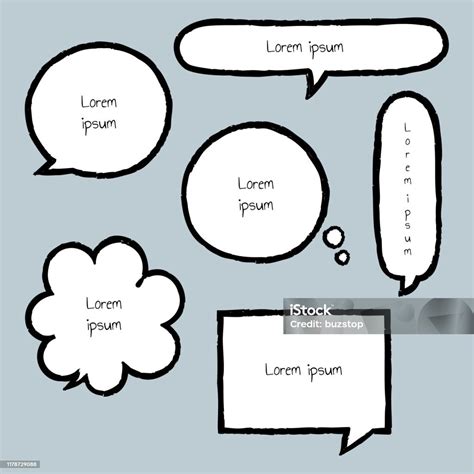 손 그리기 그런지 크레용 연설 풍선 생각 말 이야기 템플릿 프레임 테두리 텍스트 상자 배너 프레임의 컬렉션 세트 더러운에 대한 스톡 벡터 아트 및 기타 이미지 Istock