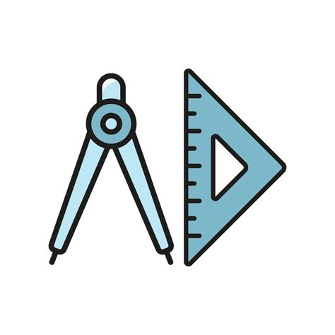 Premium Vector Set Square Ruler Triangle Compass Icon Vector Design